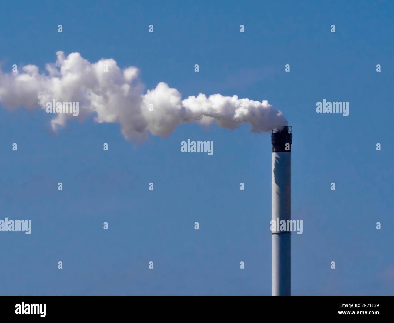 Steam billowing into the atmosphere from a chimney at Venator Chemical ...