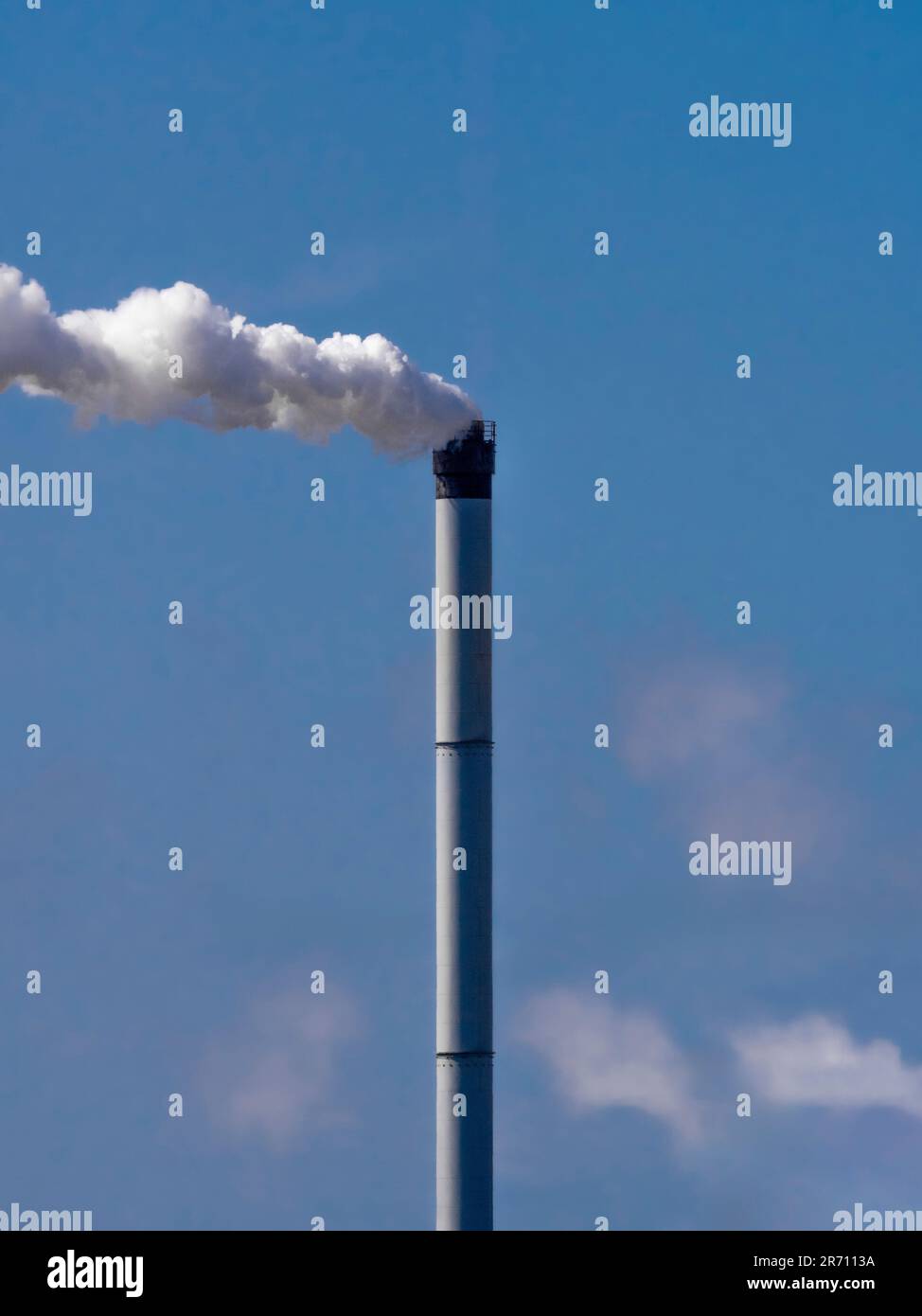 Steam billowing into the atmosphere from a chimney at Venator Chemical ...