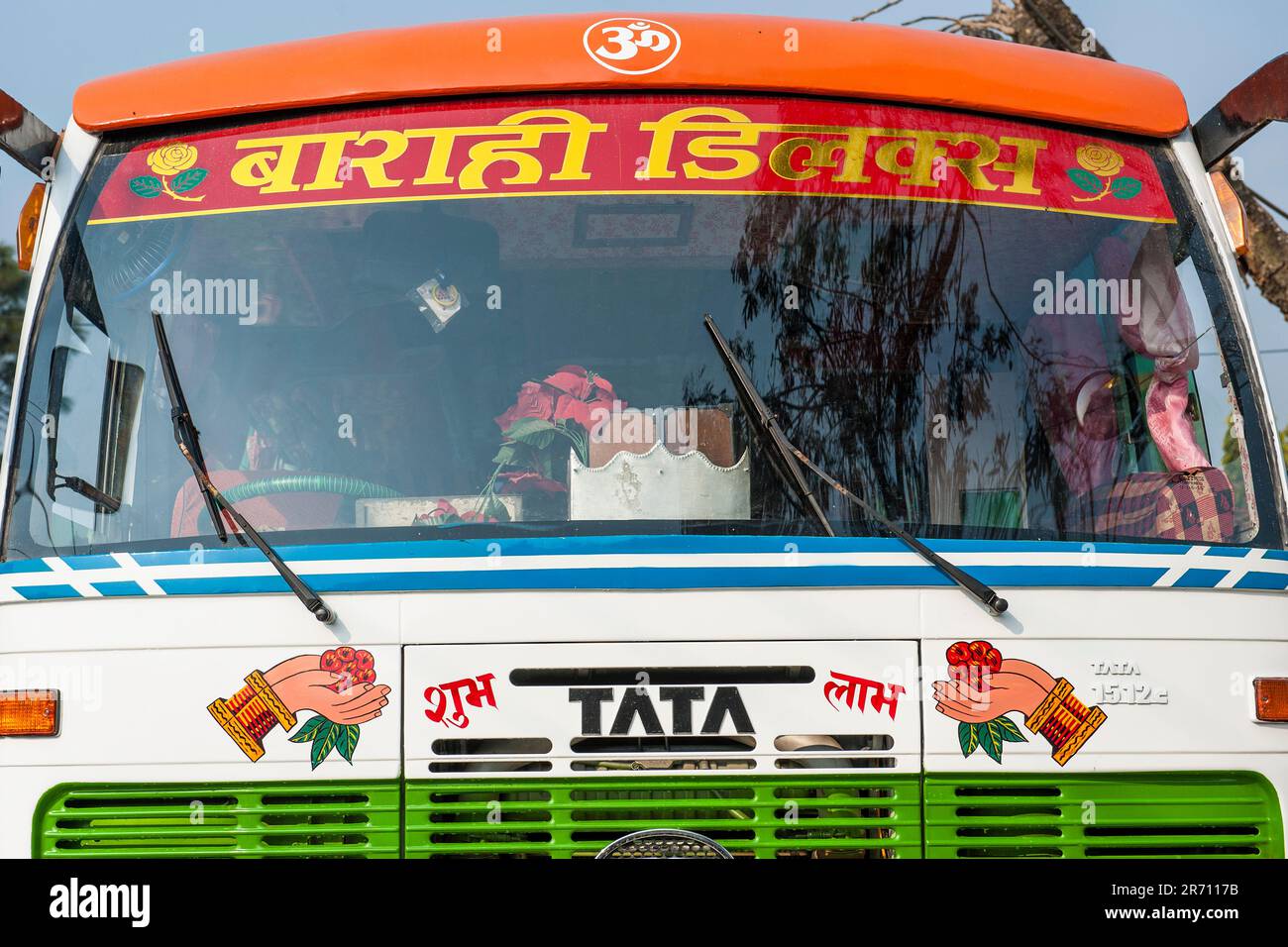 Nepal. Pokhara. local bus Stock Photo - Alamy