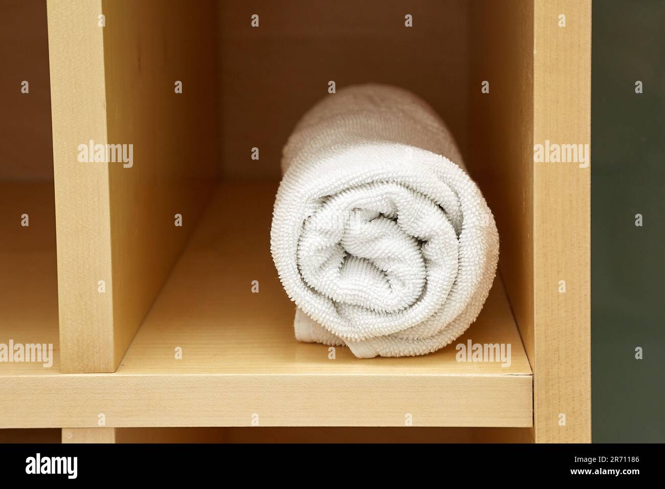 Clean towel in a cabinet Stock Photo - Alamy