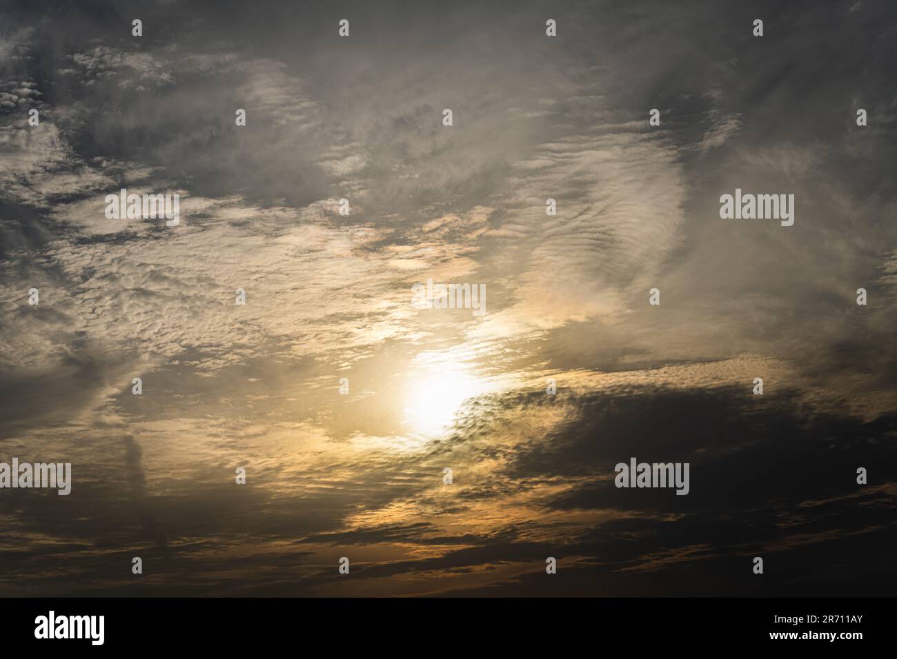 The sunset twilight with fiery clouds Stock Photo - Alamy
