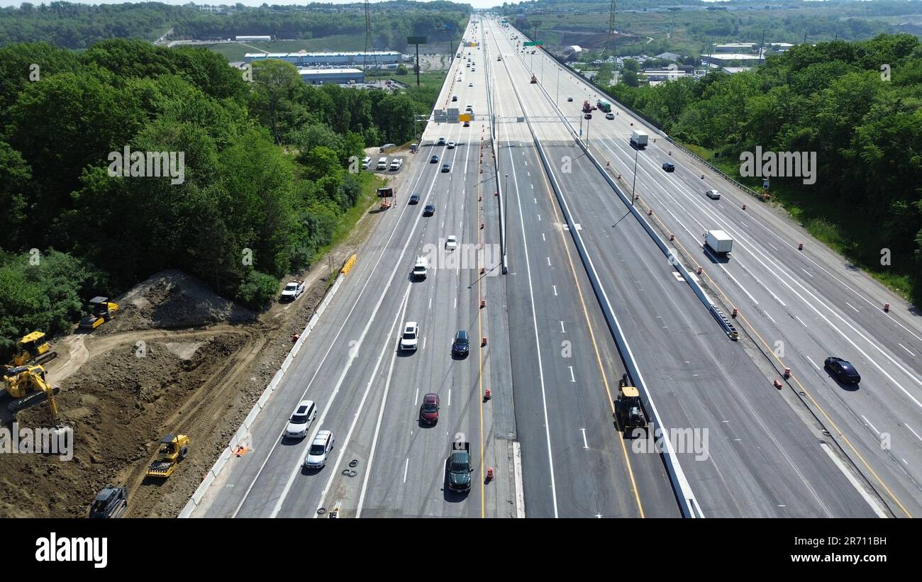 Cars trucks drive along road hi-res stock photography and images - Alamy