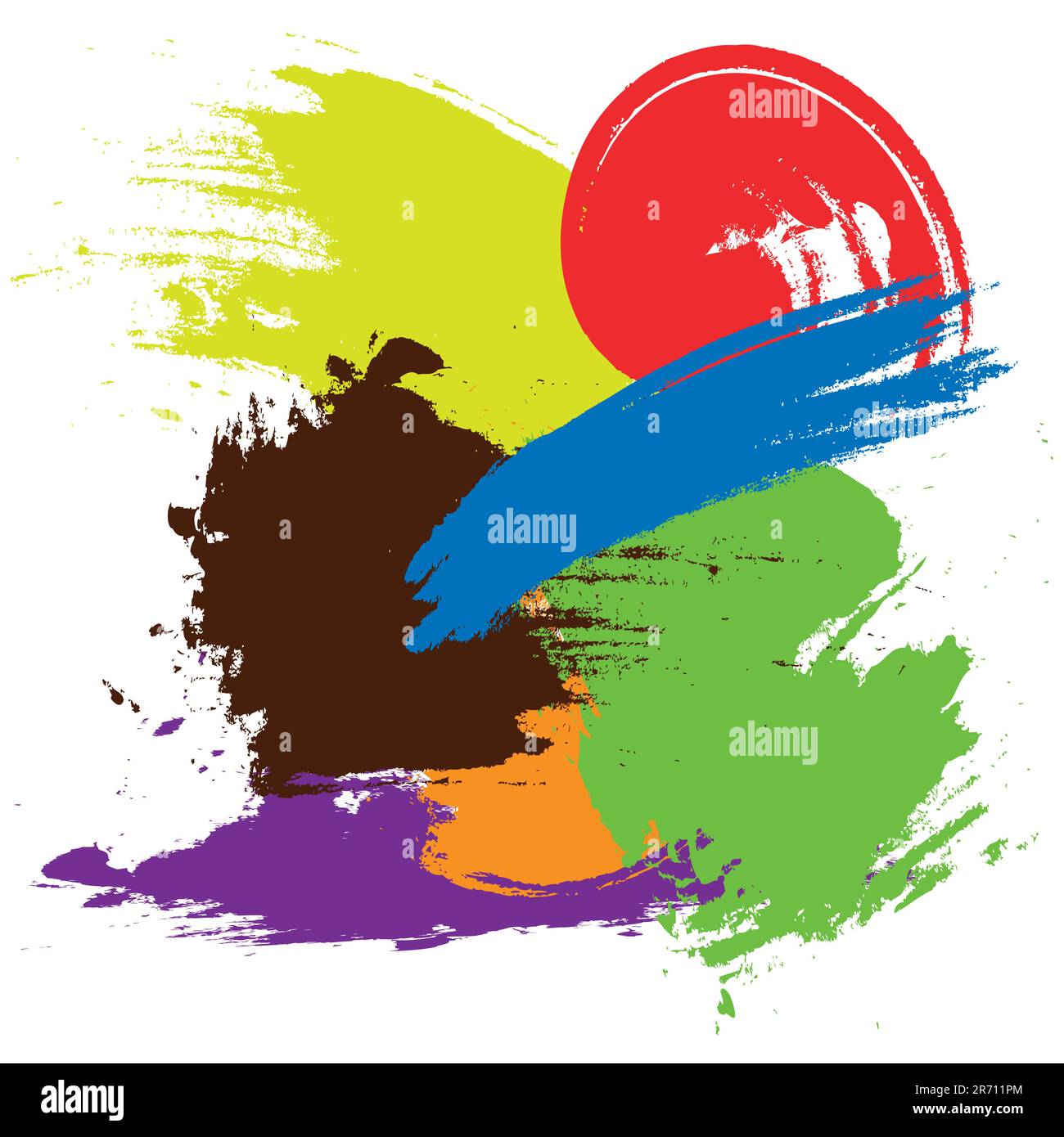 colored brush strokes vector illustration Stock Vector Image & Art - Alamy