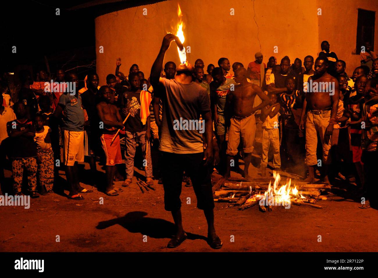 Fire dance. sokode. nyamassila. togo. africa Stock Photo - Alamy