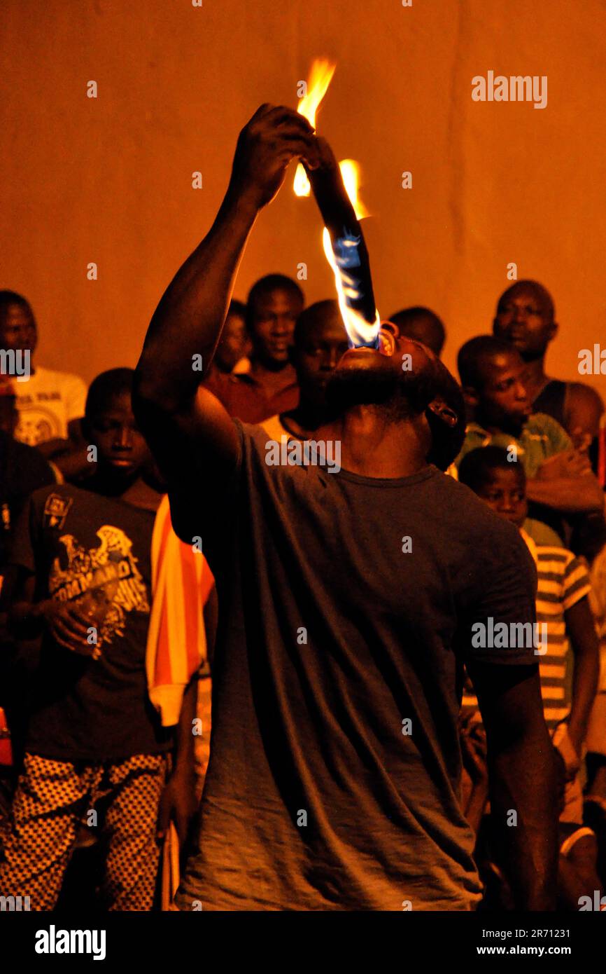 Fire dance. sokode. nyamassila. togo. africa Stock Photo - Alamy