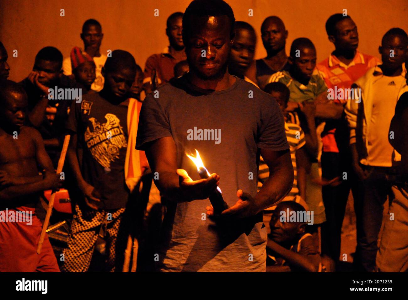 Fire dance. sokode. nyamassila. togo. africa Stock Photo - Alamy