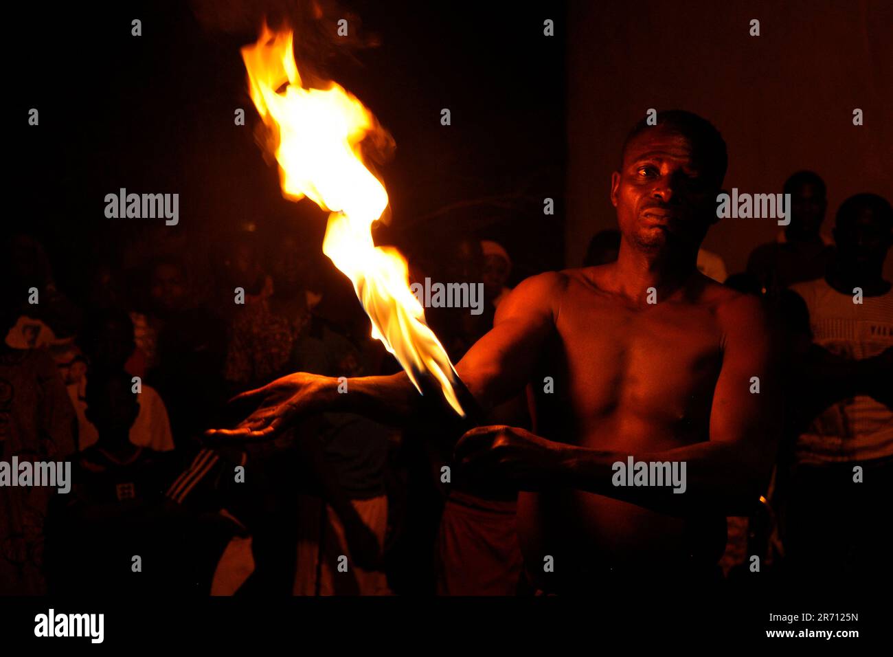 Fire dance. sokode. nyamassila. togo. africa Stock Photo - Alamy