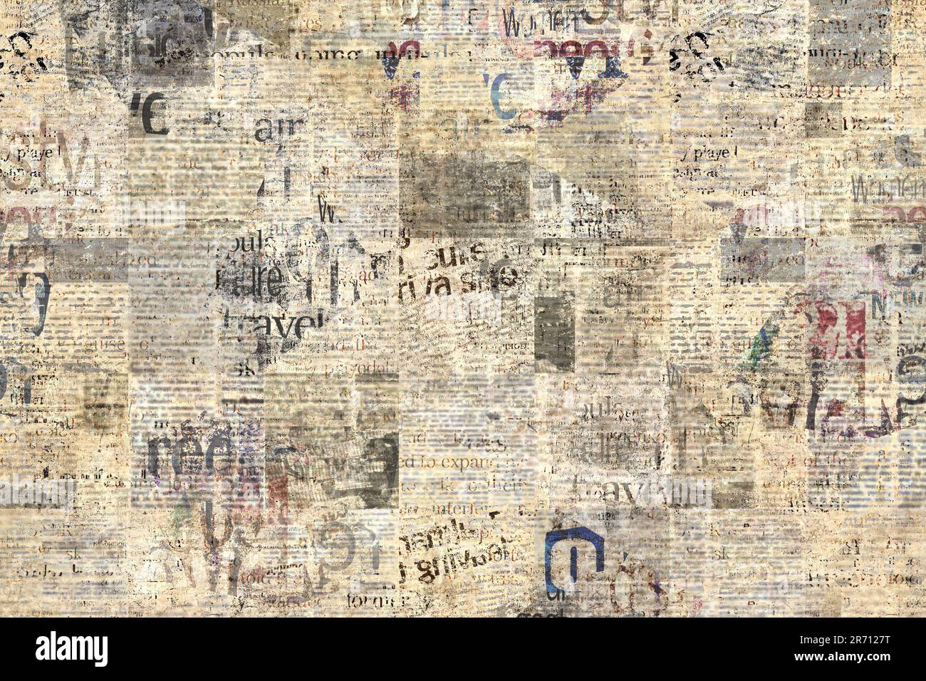 Vintage Grunge Newspaper Paper Texture Background. Blurred Old