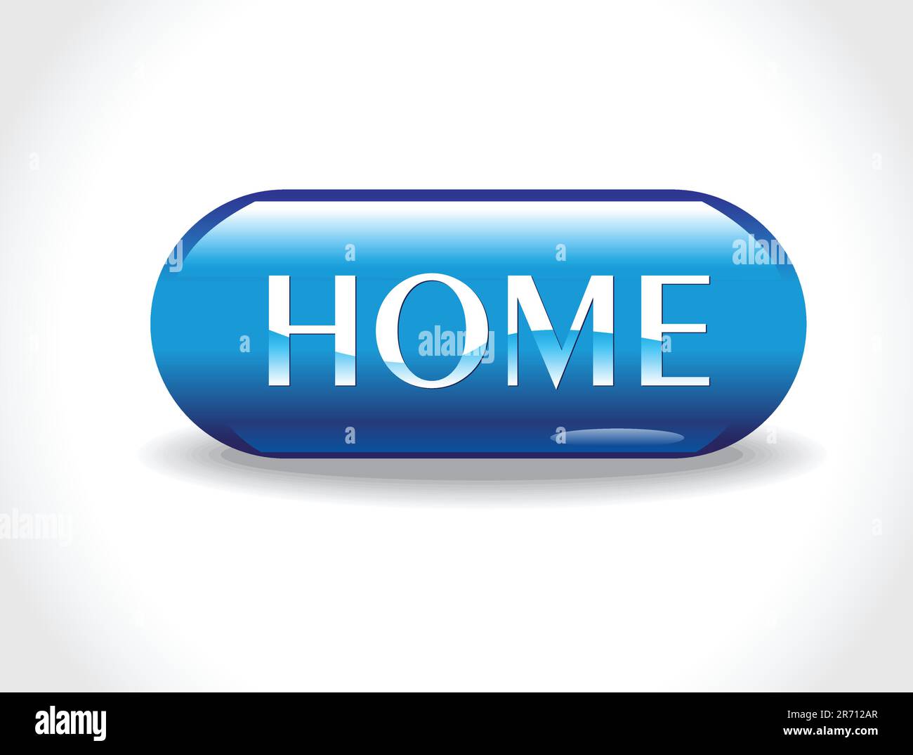 abstract blue glossy home button vector illustration Stock Vector Image ...