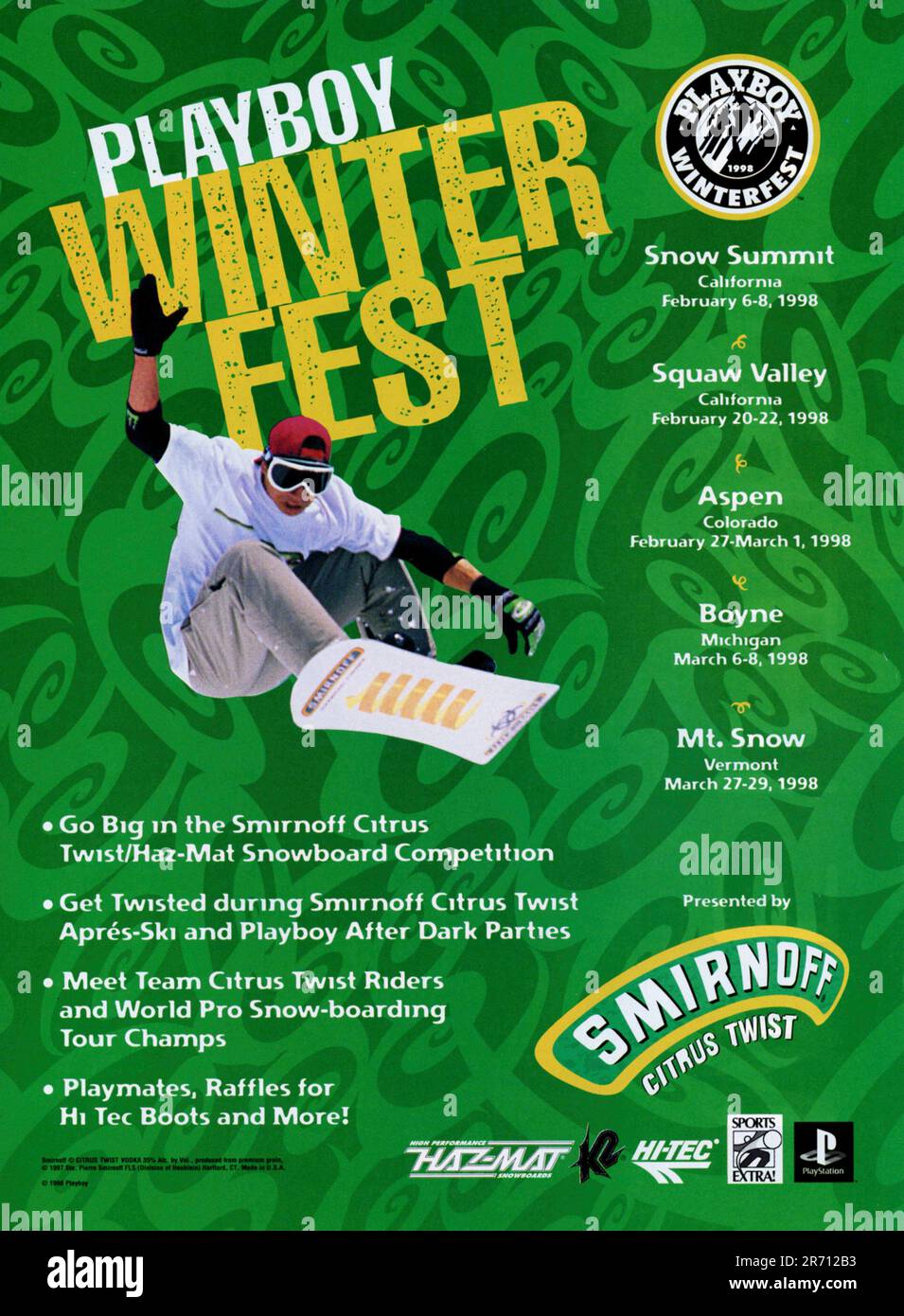 Vintage "Playboy" magazine April 1998 issue advert, USA Stock Photo - Alamy