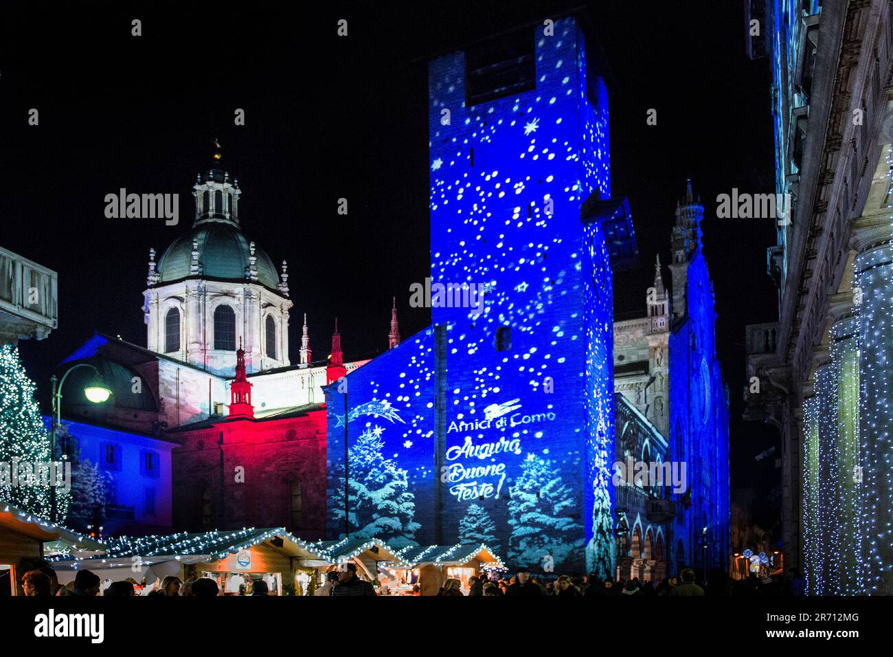 Italy. Como. Magic light festival. Christmas Stock Photo - Alamy