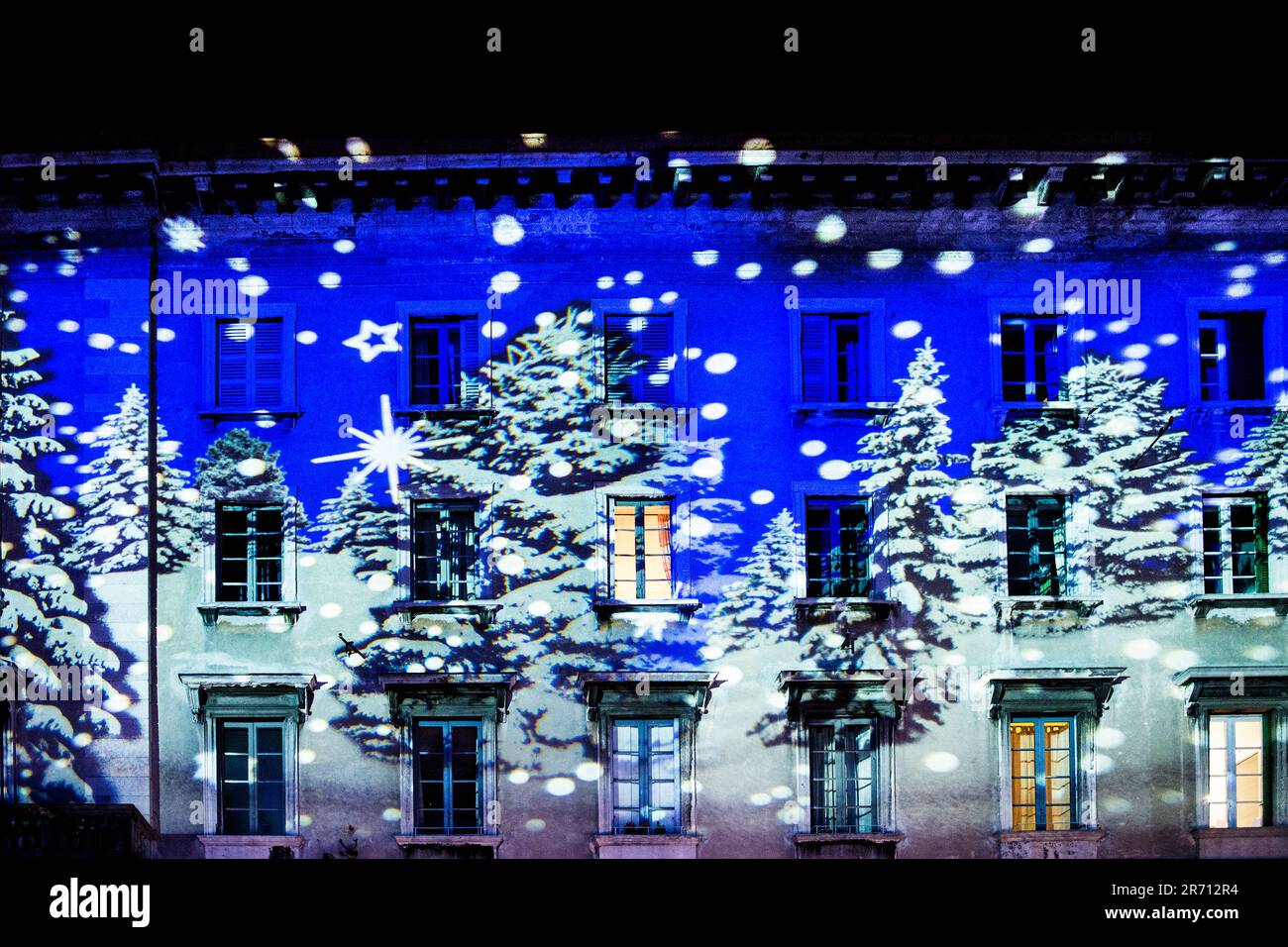 Italy. Como. Magic light festival. Christmas Stock Photo - Alamy