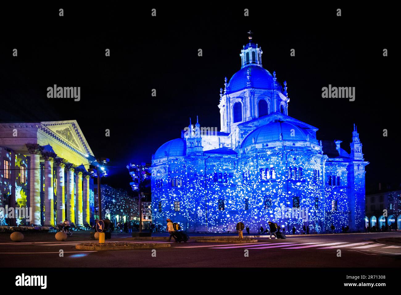 Italy. Como. Magic light festival. Christmas Stock Photo - Alamy