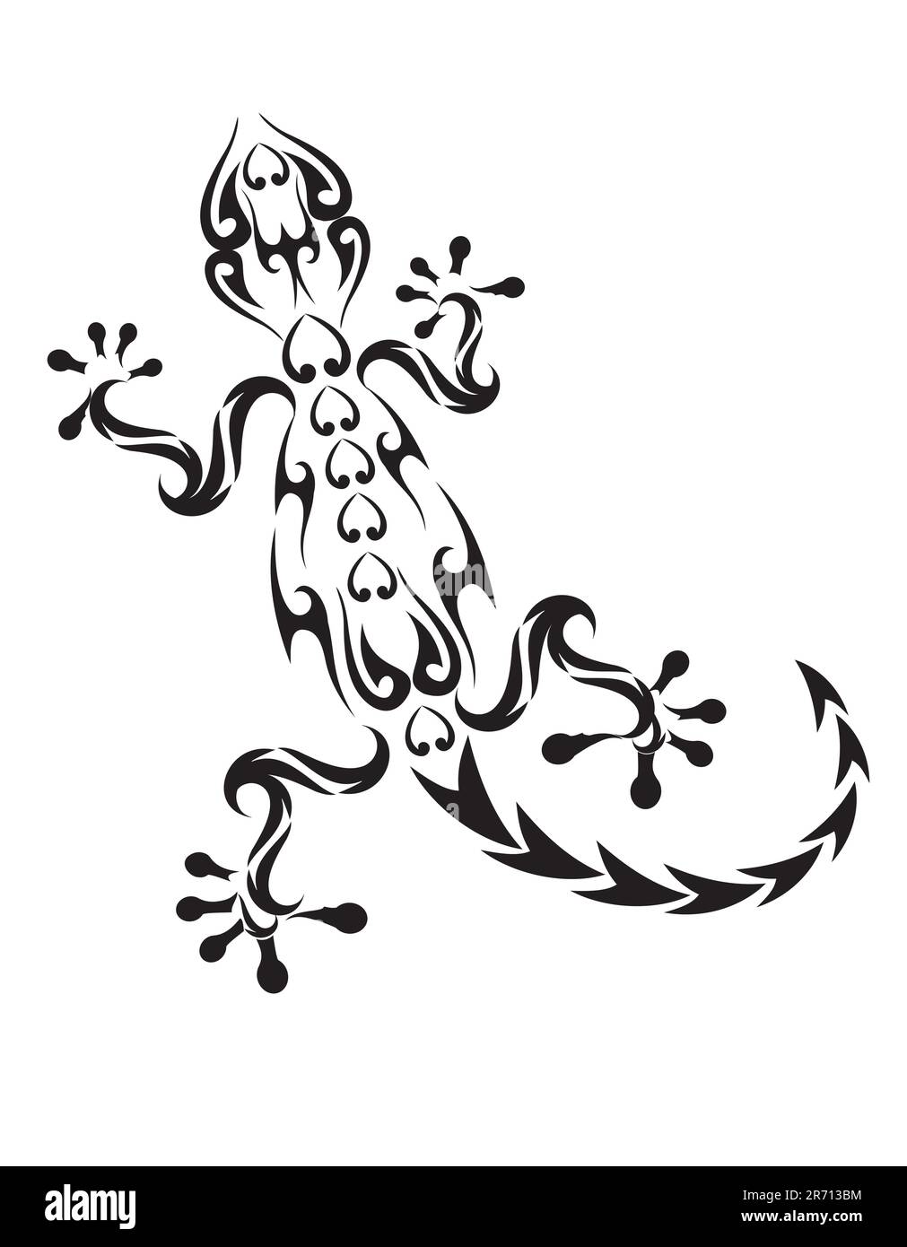 vector gecko tattoo isolated on withe background Stock Vector Image ...