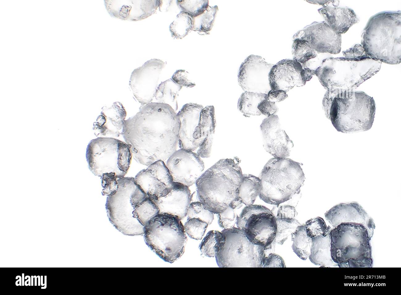 Salt crystals under microscope, light micrograph, close-up view Stock ...