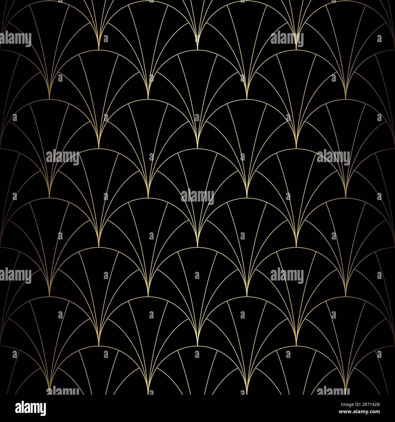 Art Deco Pattern. Vector background in 1920s style. Gold black texture ...