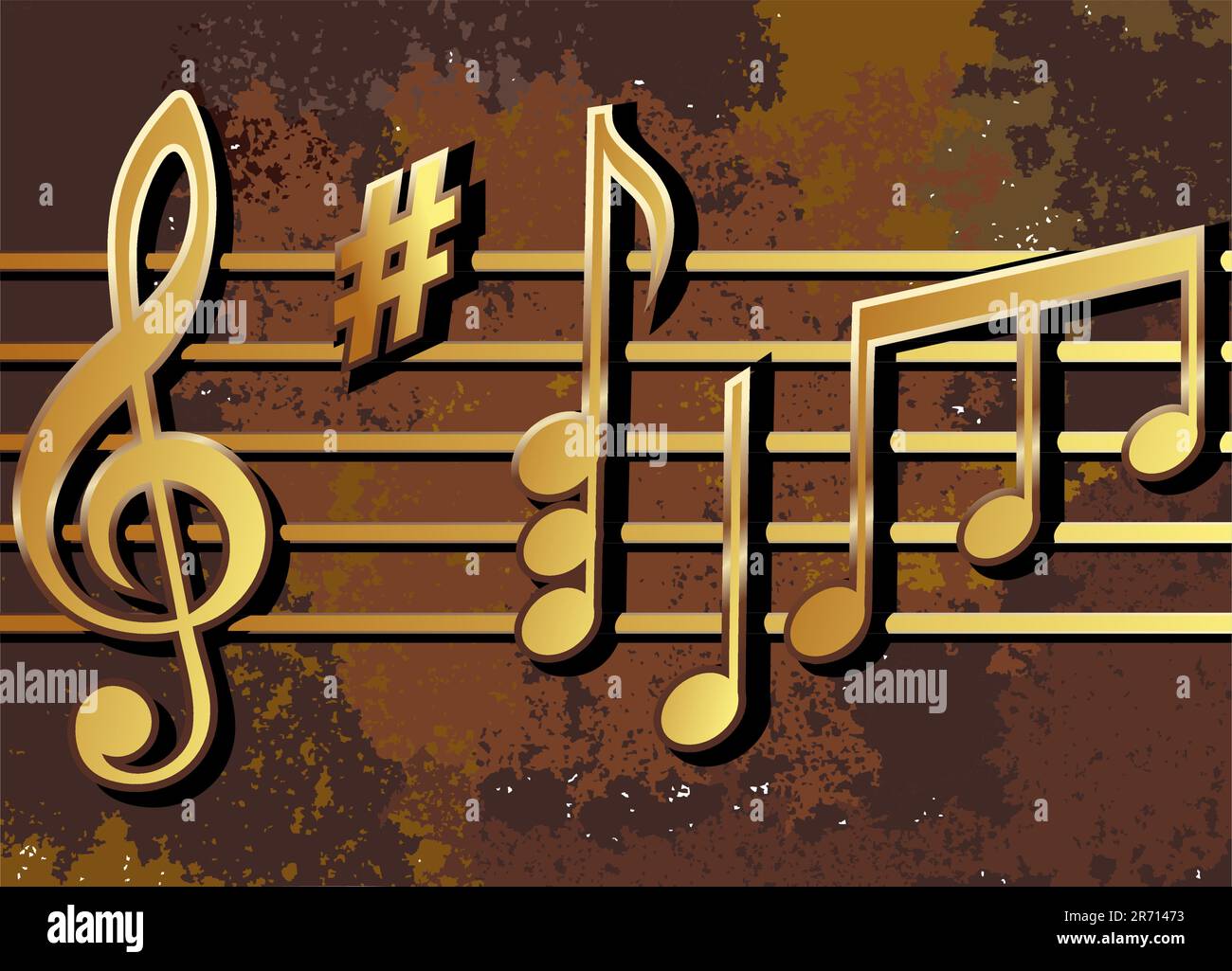 musical notes arranged on a rusty surface Stock Vector Image & Art - Alamy