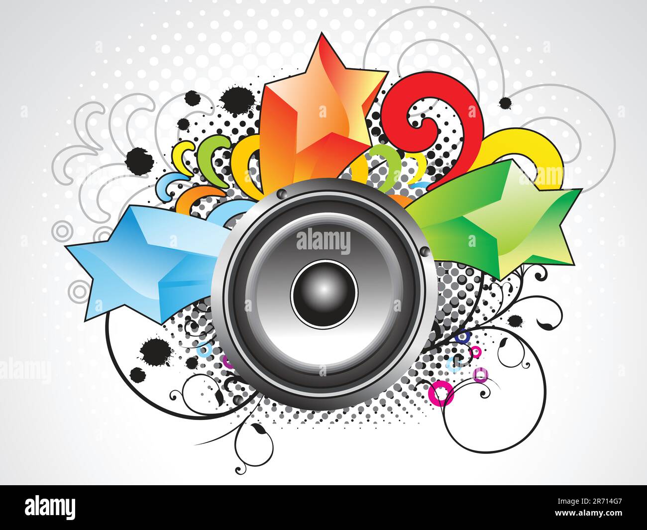 abstract musical sound with grunge vector illustration Stock Vector ...