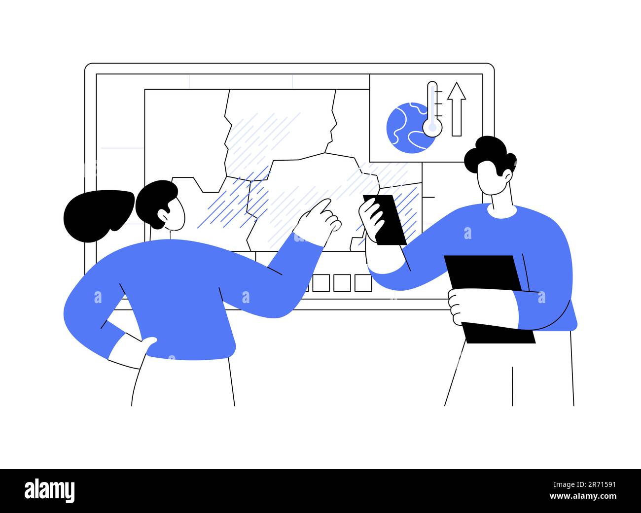 Research global temperature change abstract concept vector illustration ...