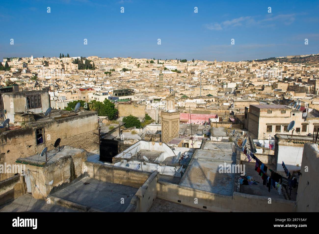 Morocco. Fes. view from Source Blue riad Stock Photo - Alamy