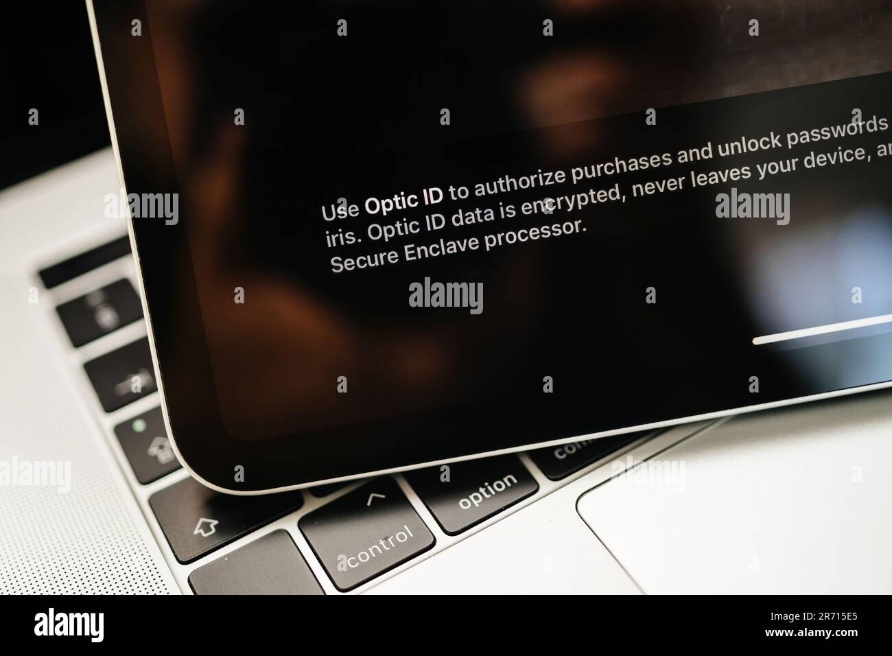 Paris, France - Jun 6, 2023: Use OpticID to authorize purchases on the ...