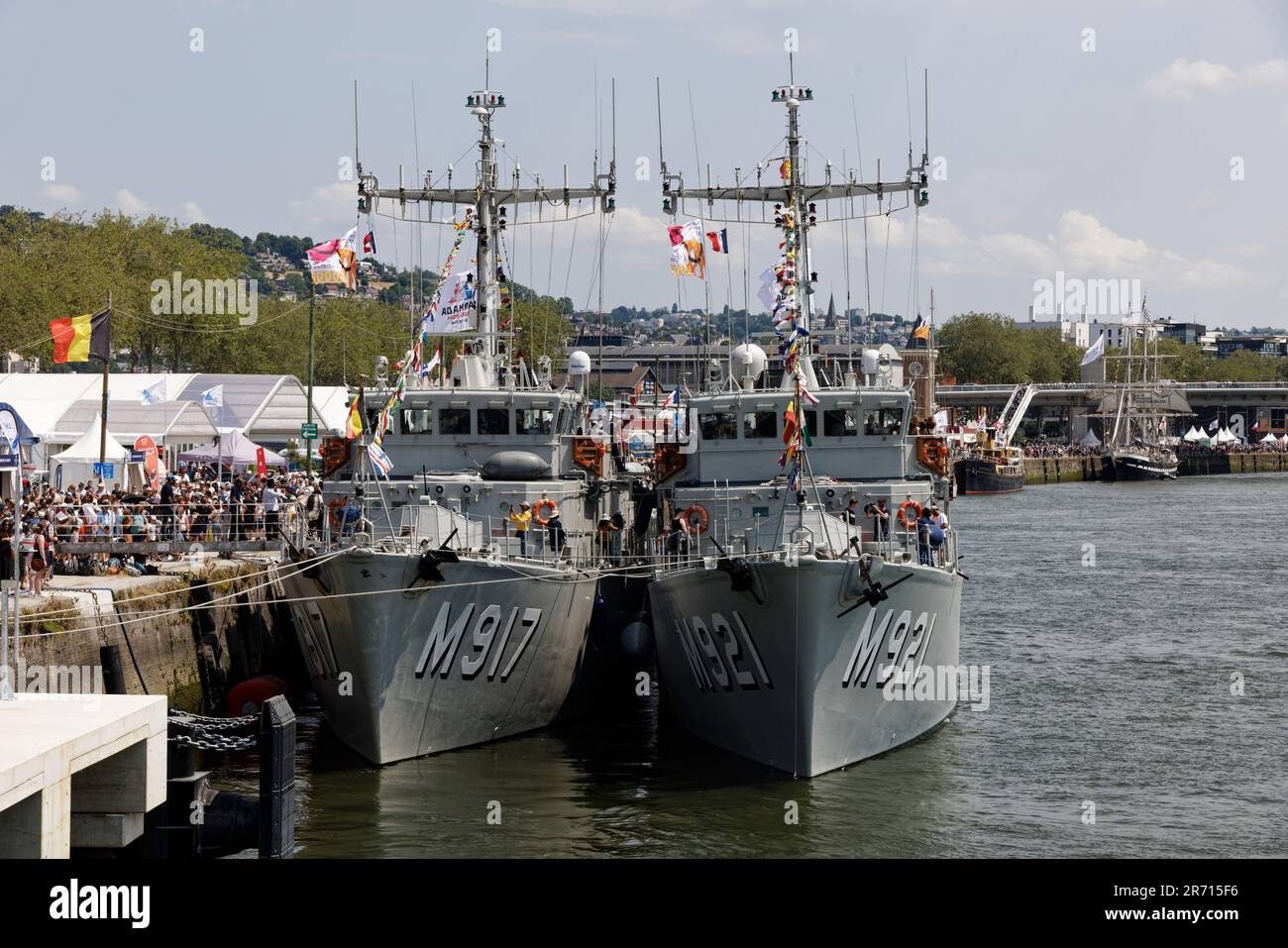 Rouen, France. 10th June, 2023. Gathering of tall ships, boats and military ships for the eighth ...
