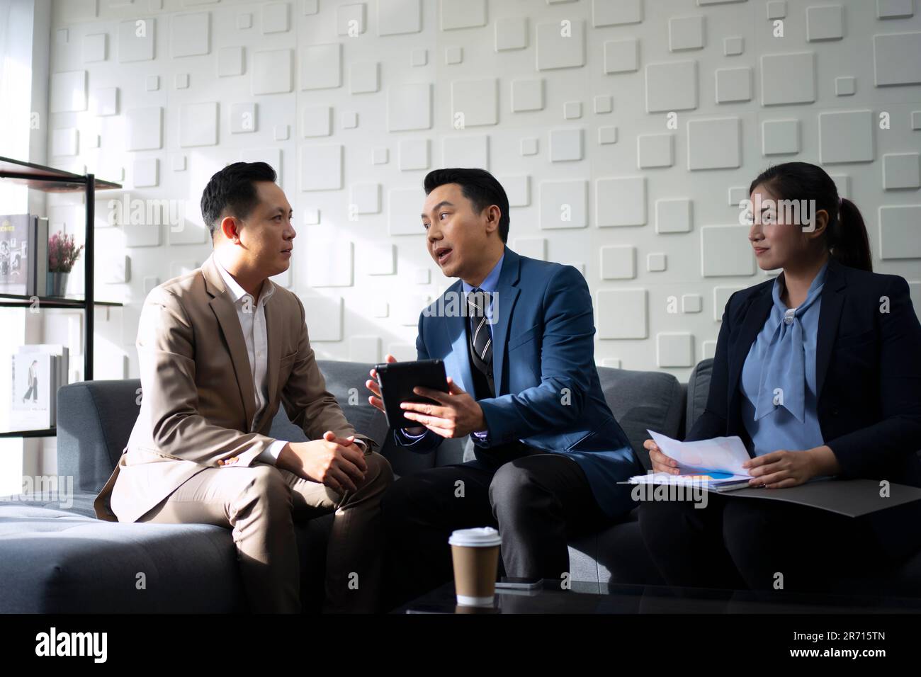 White collar worker working and meeting at office. White collar worker ...