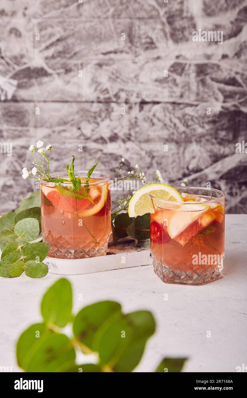 Aesthetic refreshing trendy non alcoholic Sparkle Tail drink with ...