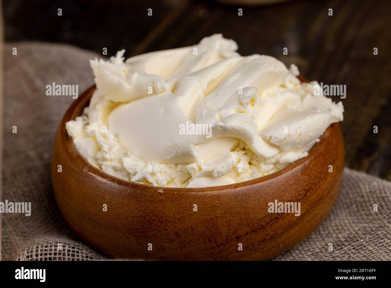fresh soft cheese for cooking different types of food, fresh creamy ...