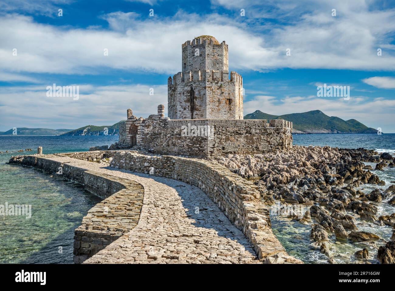 Bourtzi fortress, 16th century, islet at Ionian Sea, near Porta di San ...