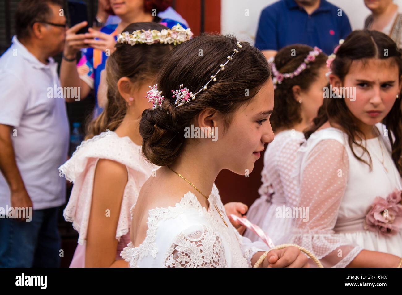 Young children participating at the Corpus Christi procession, an age ...