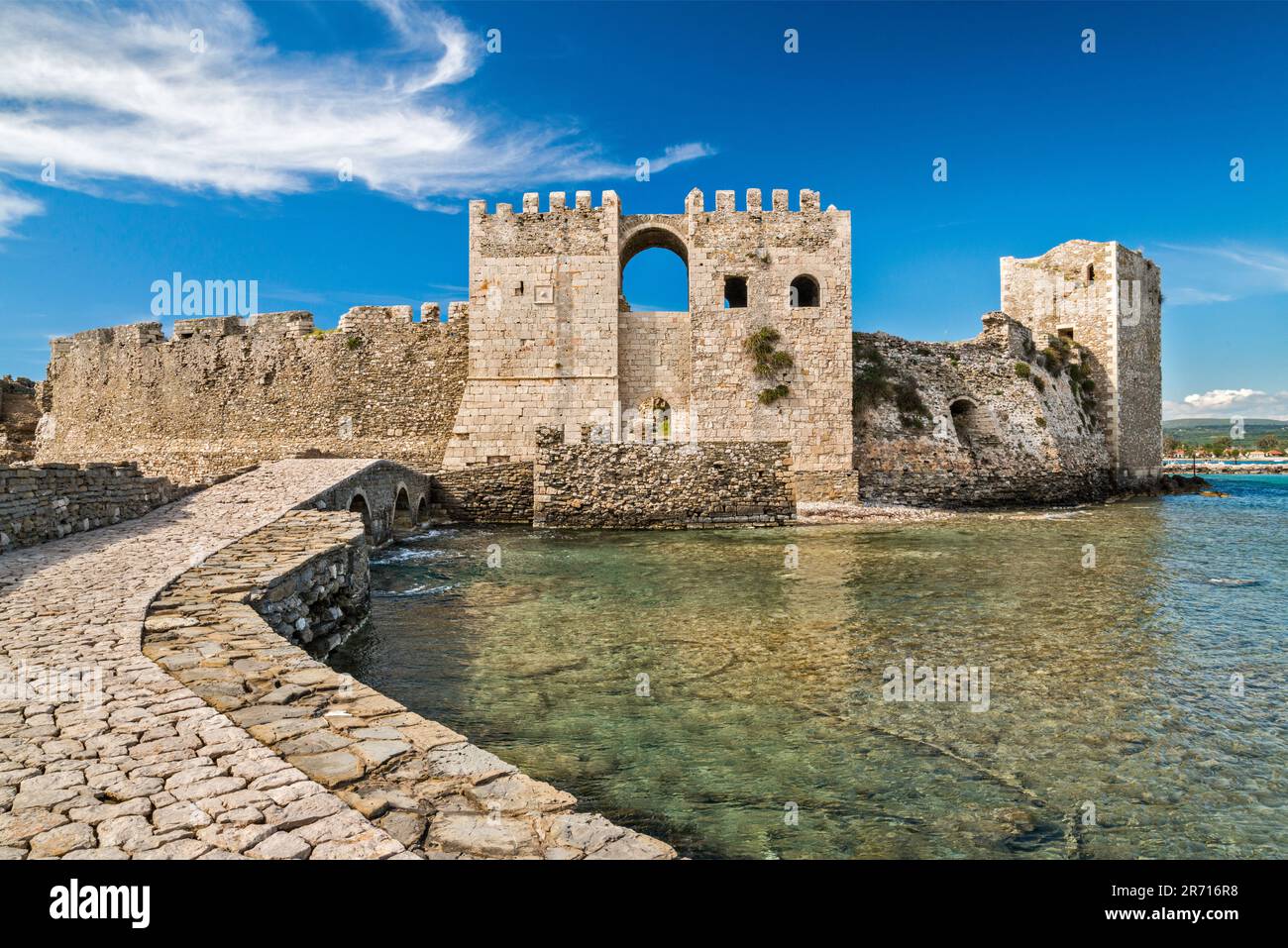 Porta di San Marco (Sea Gate), view from Bourtzi fortress, Methoni ...