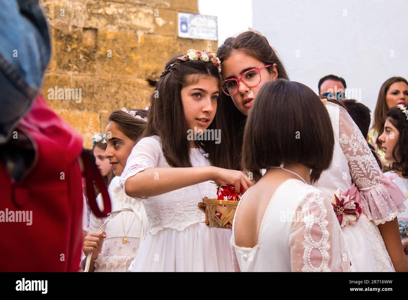 Young children participating at the Corpus Christi procession, an age ...
