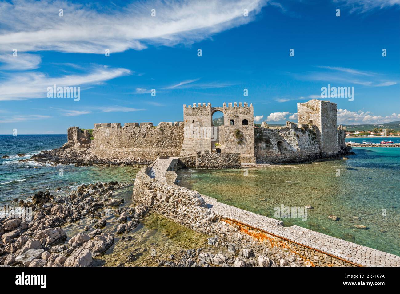 Porta di San Marco (Sea Gate), view from Bourtzi fortress, Methoni ...