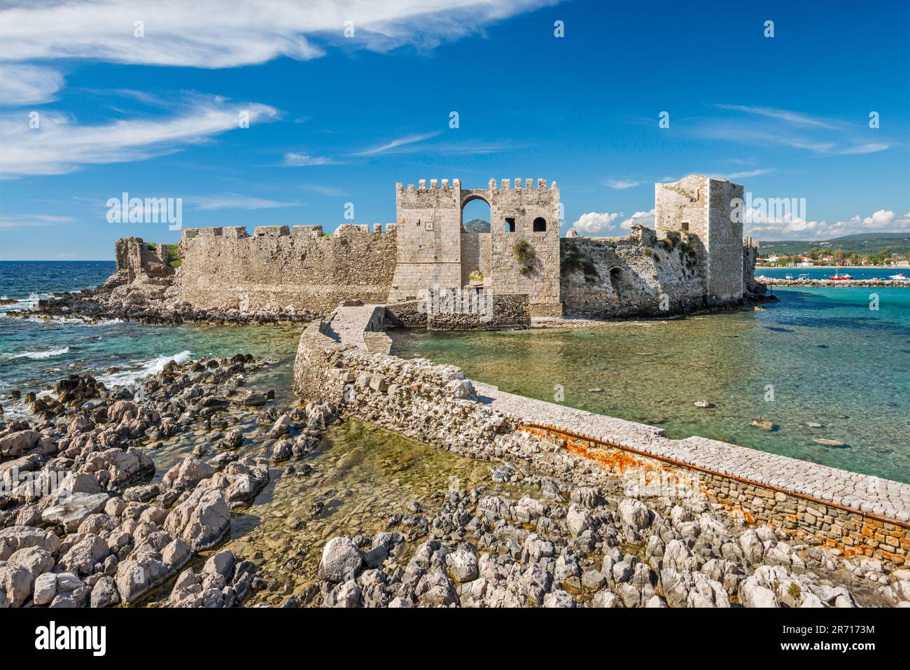 Porta di San Marco (Sea Gate), view from Bourtzi fortress, Methoni ...