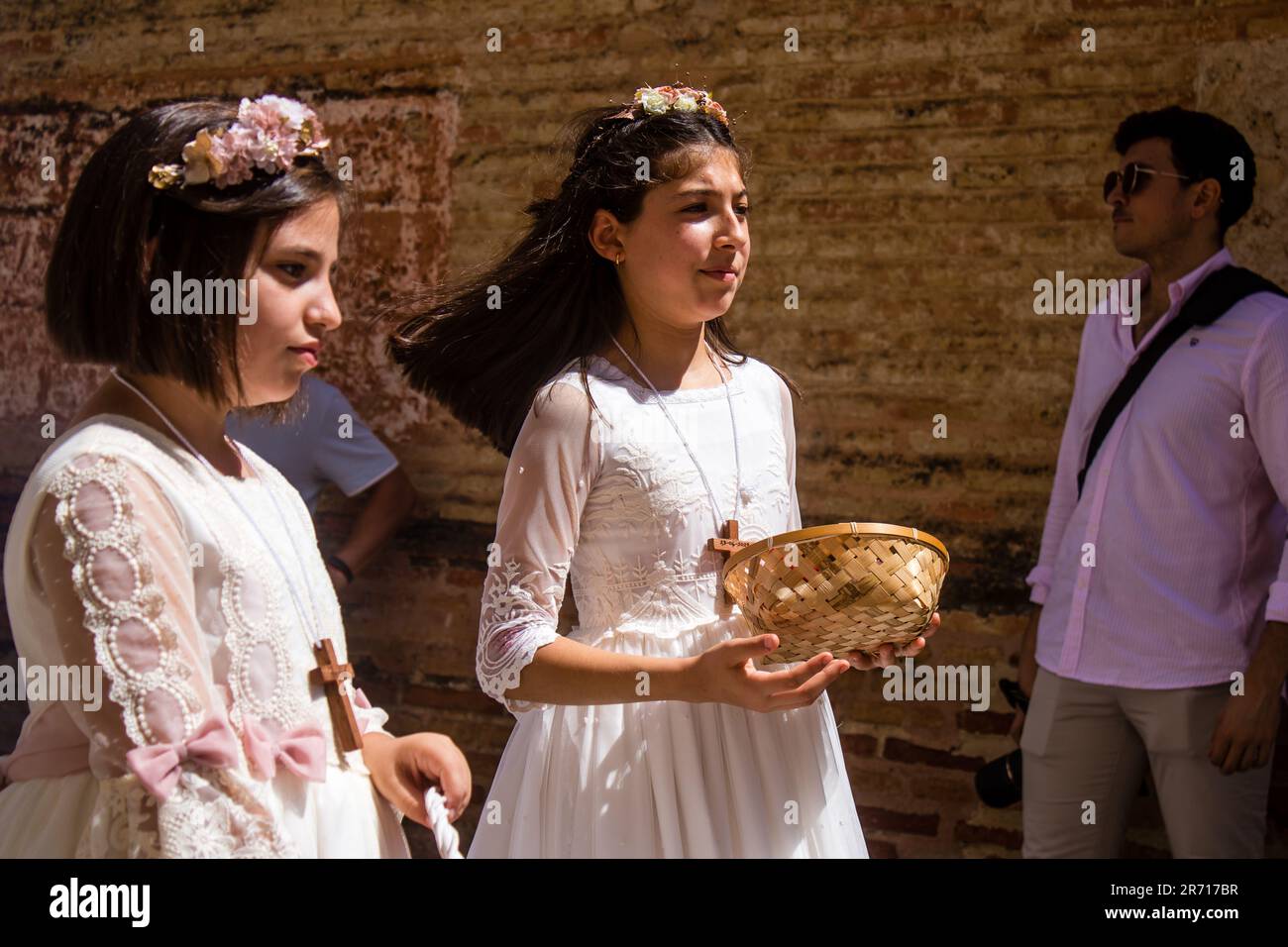 Young children participating at the Corpus Christi procession, an age ...