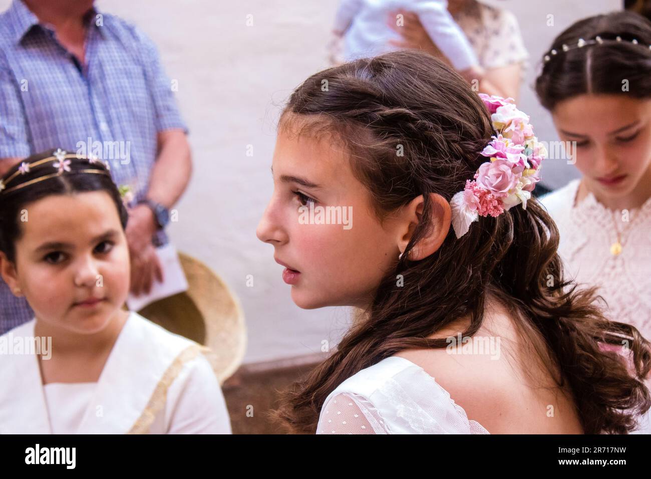 Young children participating at the Corpus Christi procession, an age ...