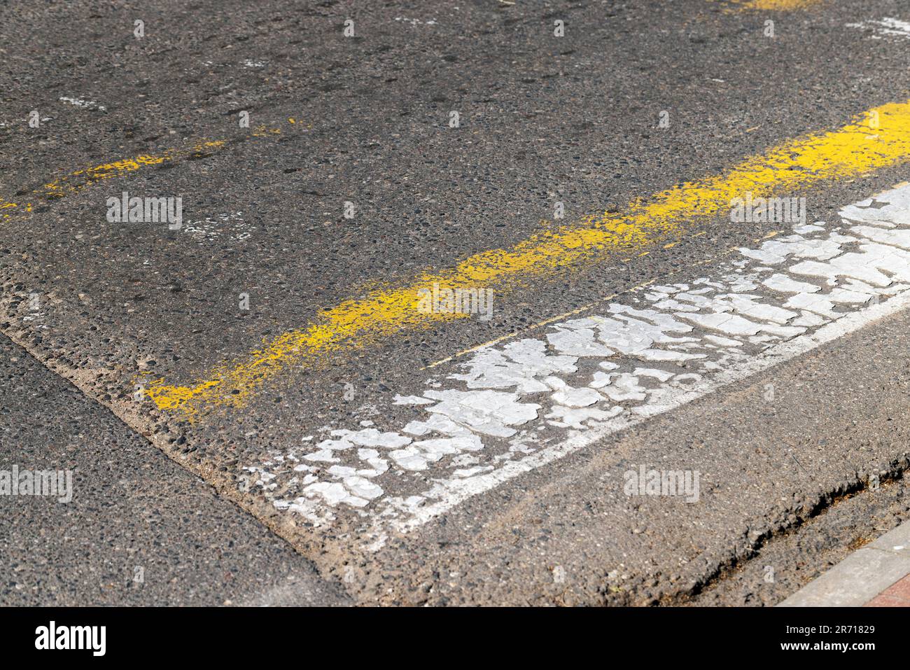 Old drawings of a pedestrian crossing on the highway, part of the road ...
