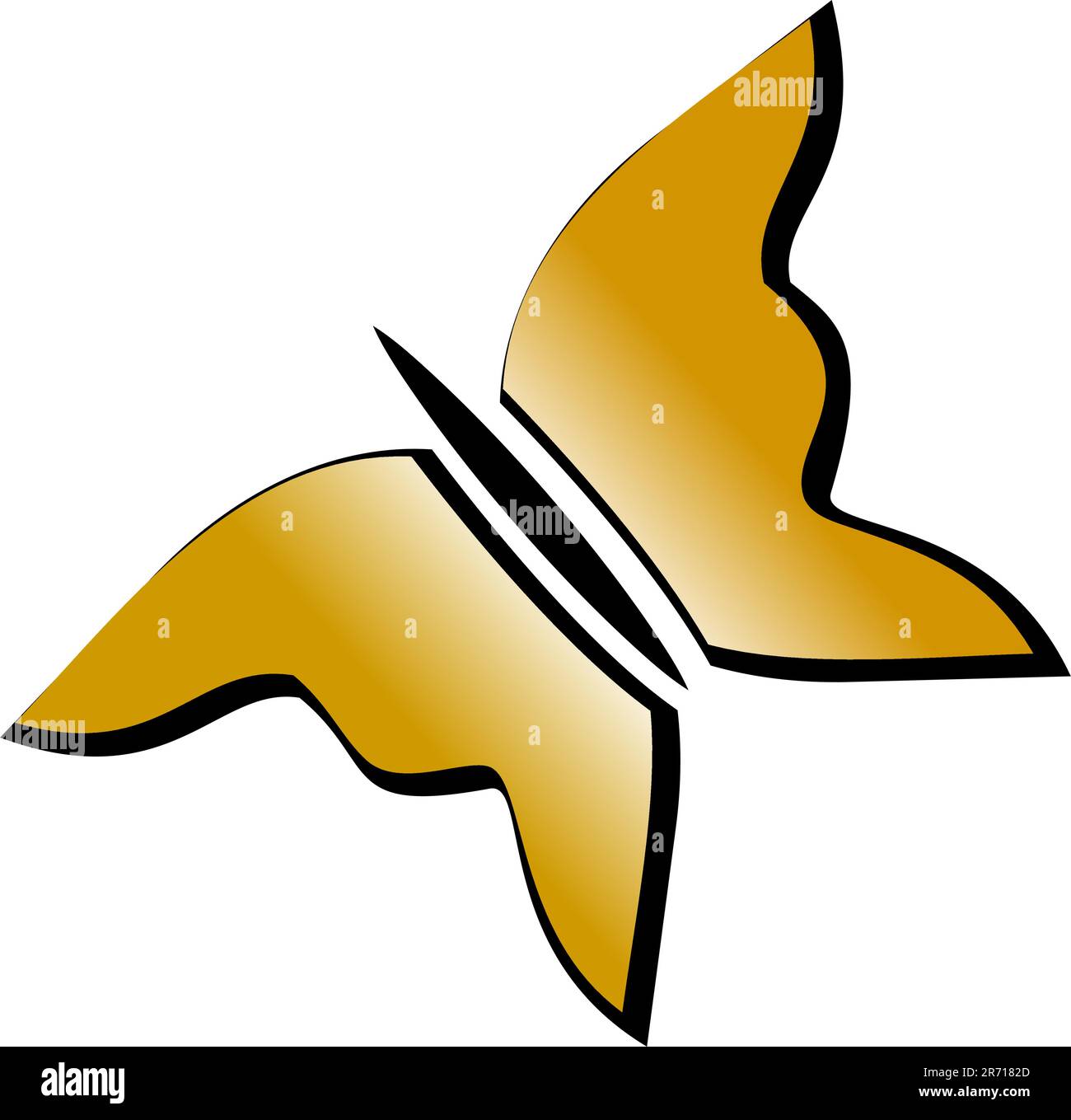 Illustration gold butterfly of white background - vector Stock Vector ...