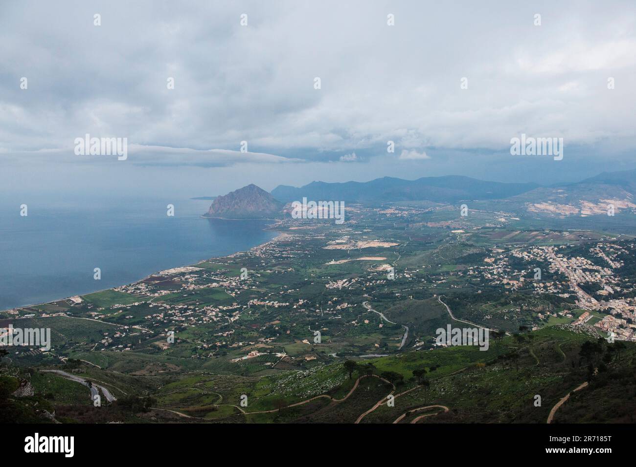 Italy. Sicily. Erice. view from Venere castle Stock Photo - Alamy