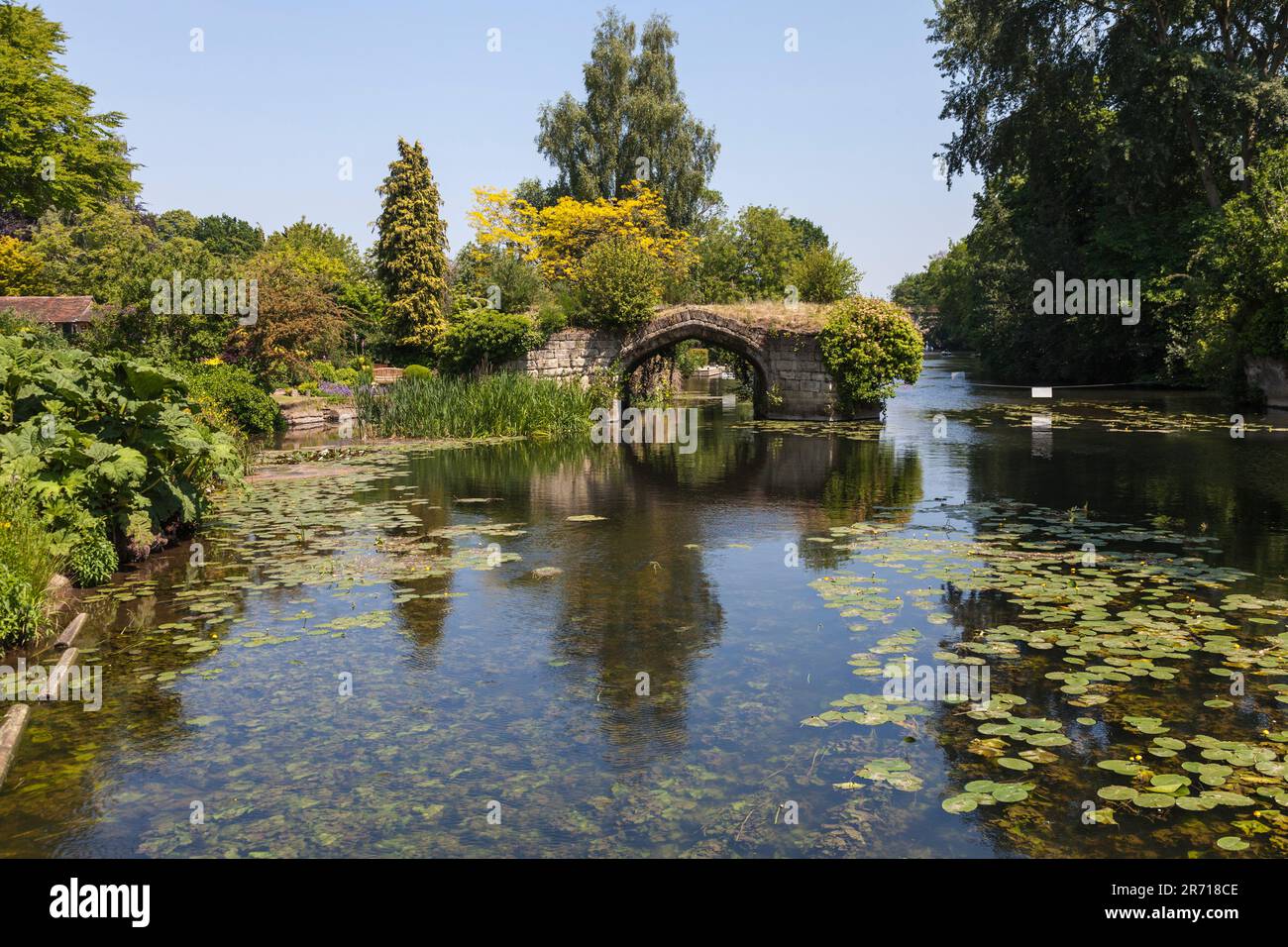 Picturesque landscaped views of Warwick Castle grounds in Warwickshire ...