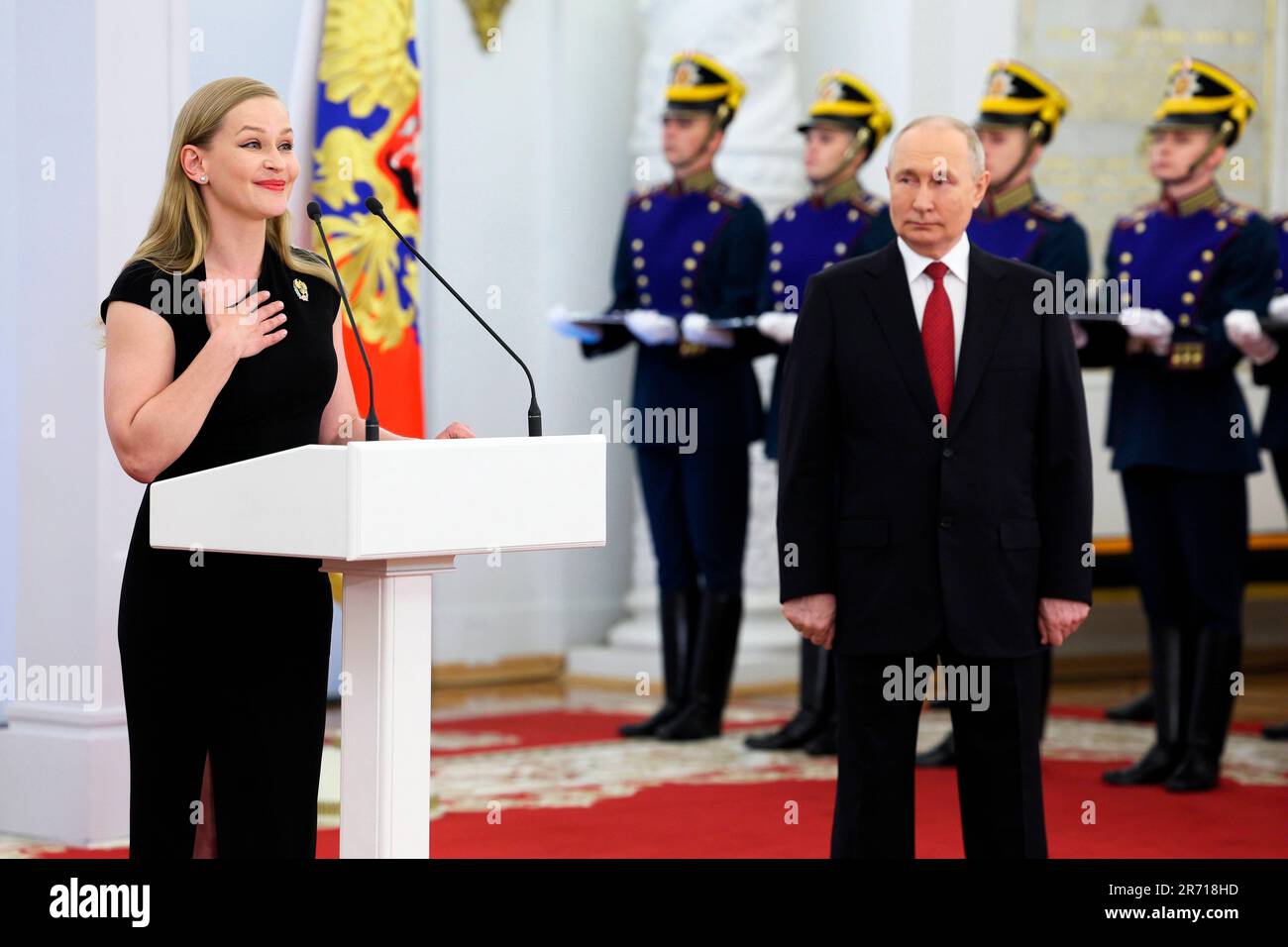 Actress Yulia Peresild, who flew to the International Space Station in ...
