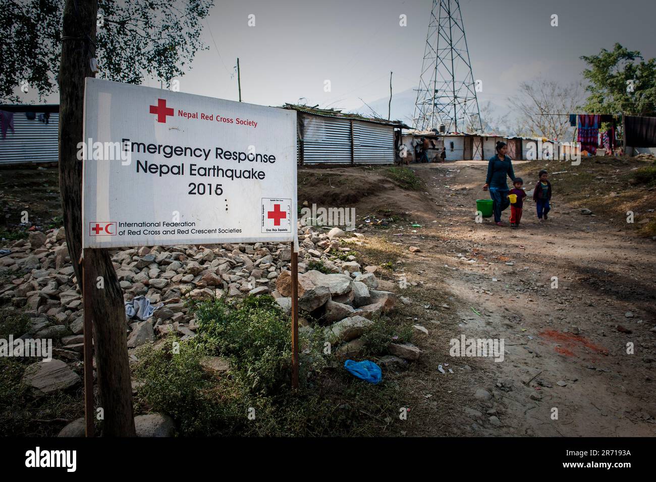 Nepal. Nuwakot district. one year after the earthquake. Simutar refuge ...