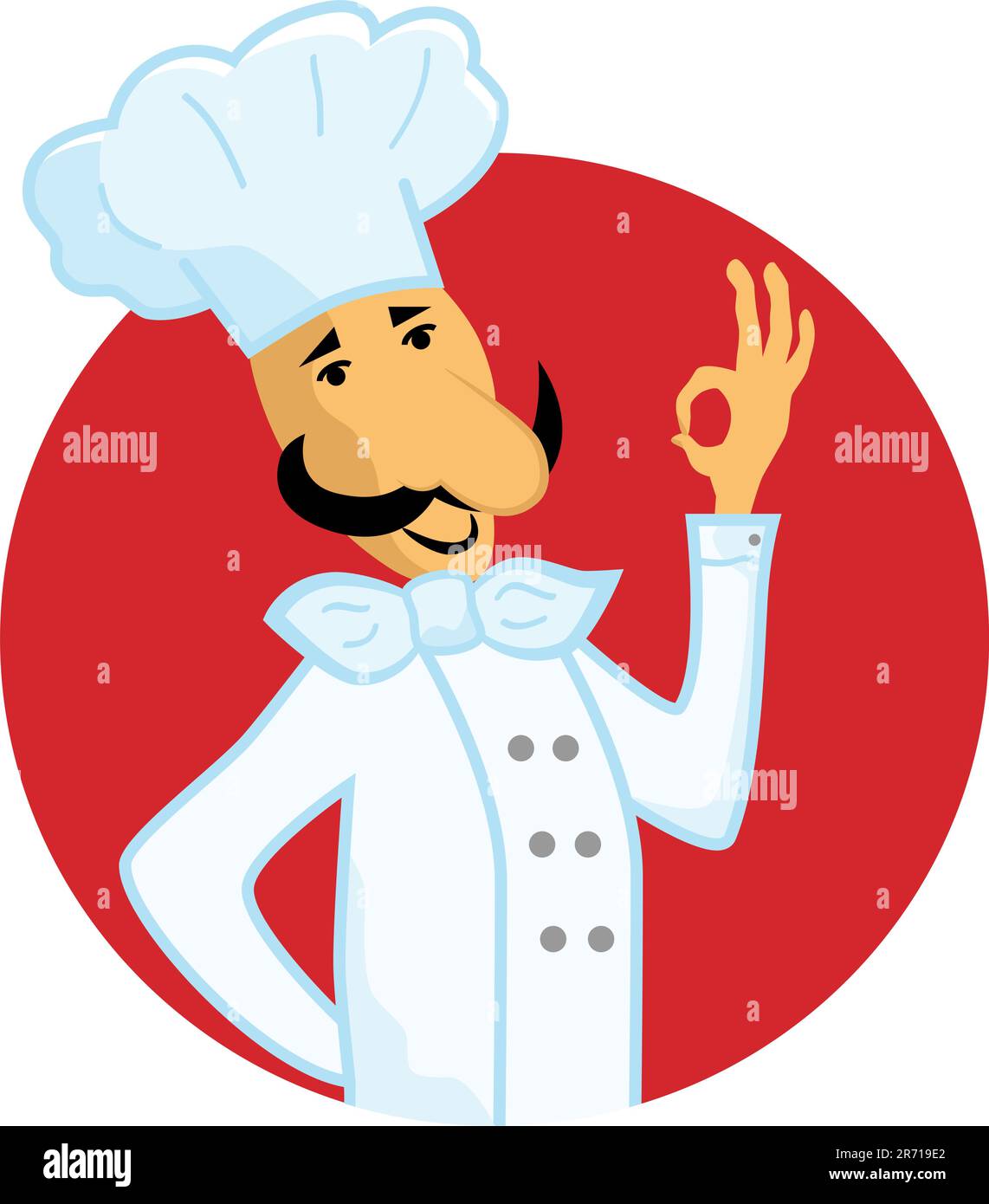 Vector picture of italian chef in red circle Stock Vector Image & Art ...