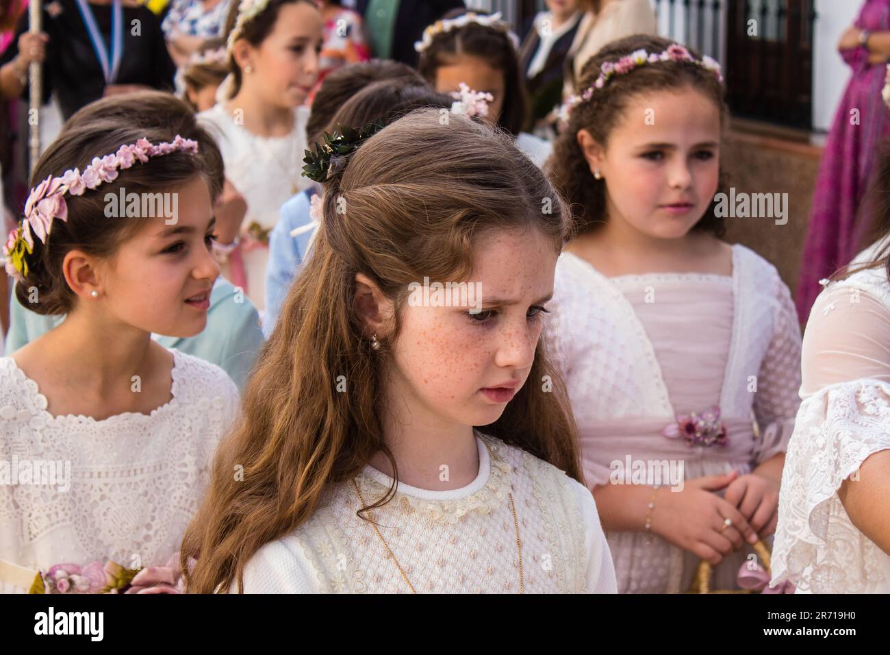 Young children participating at the Corpus Christi procession, an age ...