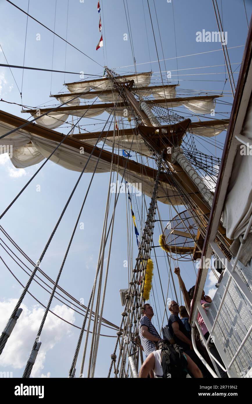 Rouen, France. 10th June, 2023. Cuauhtémoc (Mexico) - Gathering of tall ships, boats and ...