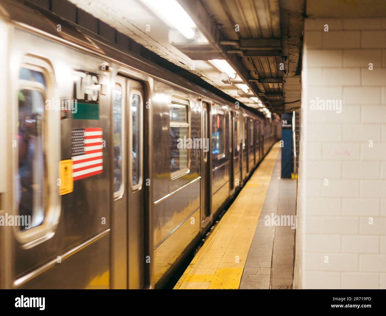 American flag on subway train hi-res stock photography and images - Alamy