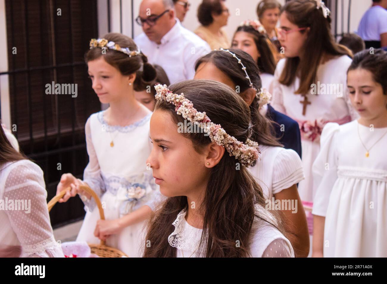 Young children participating at the Corpus Christi procession, an age ...