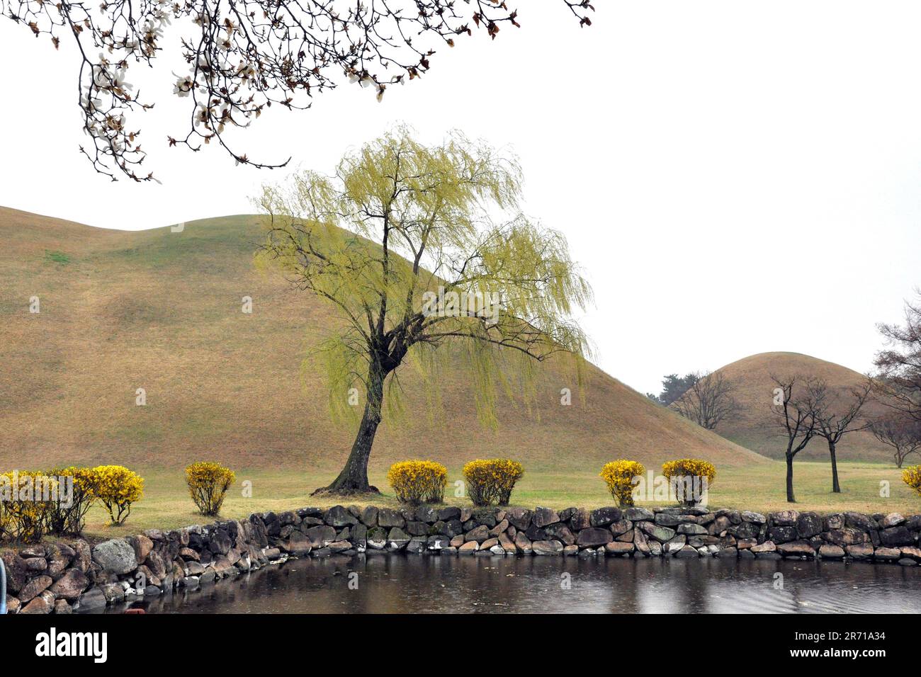 South Korea. Gyeongju. Tumuli park and Bulguksa temple Stock Photo - Alamy