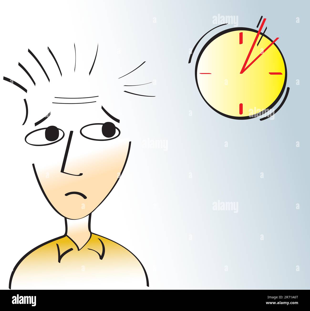 Worried man staring at the clock Stock Vector Image & Art - Alamy